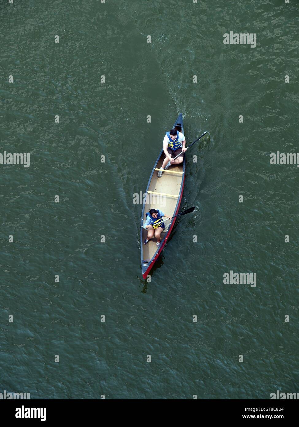 Aerial view man paddling in hi-res stock photography and images - Alamy