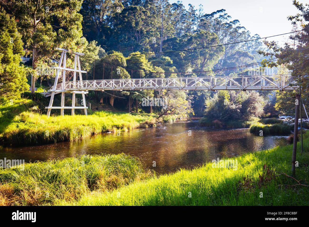 Swing Bridge in Warburton Australia Stock Photo - Alamy