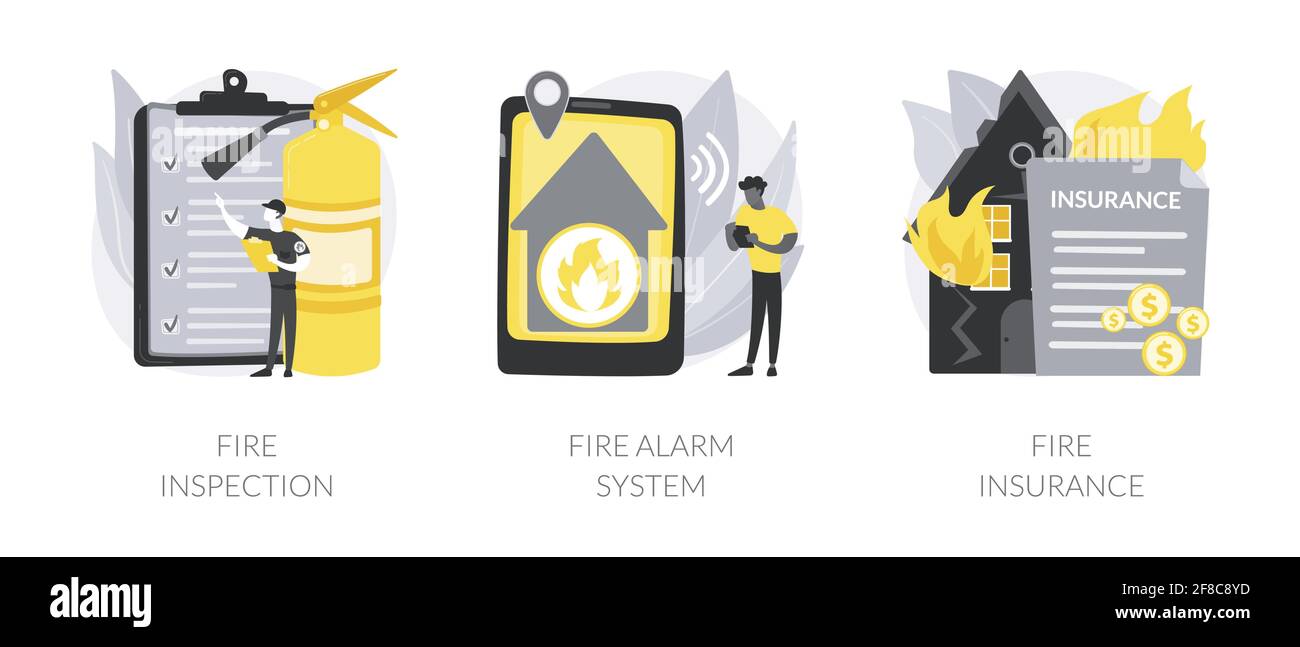 Fire prevention abstract concept vector illustrations Stock Vector ...