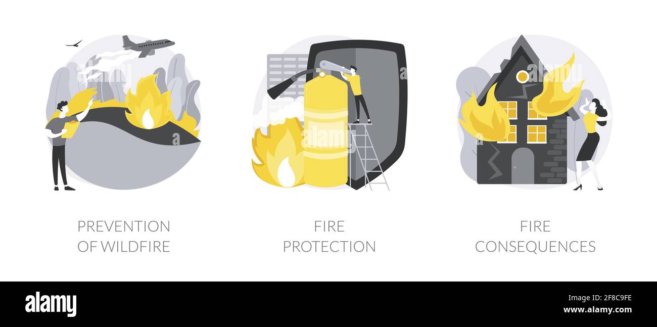 Firefighting service abstract concept vector illustrations Stock Vector ...