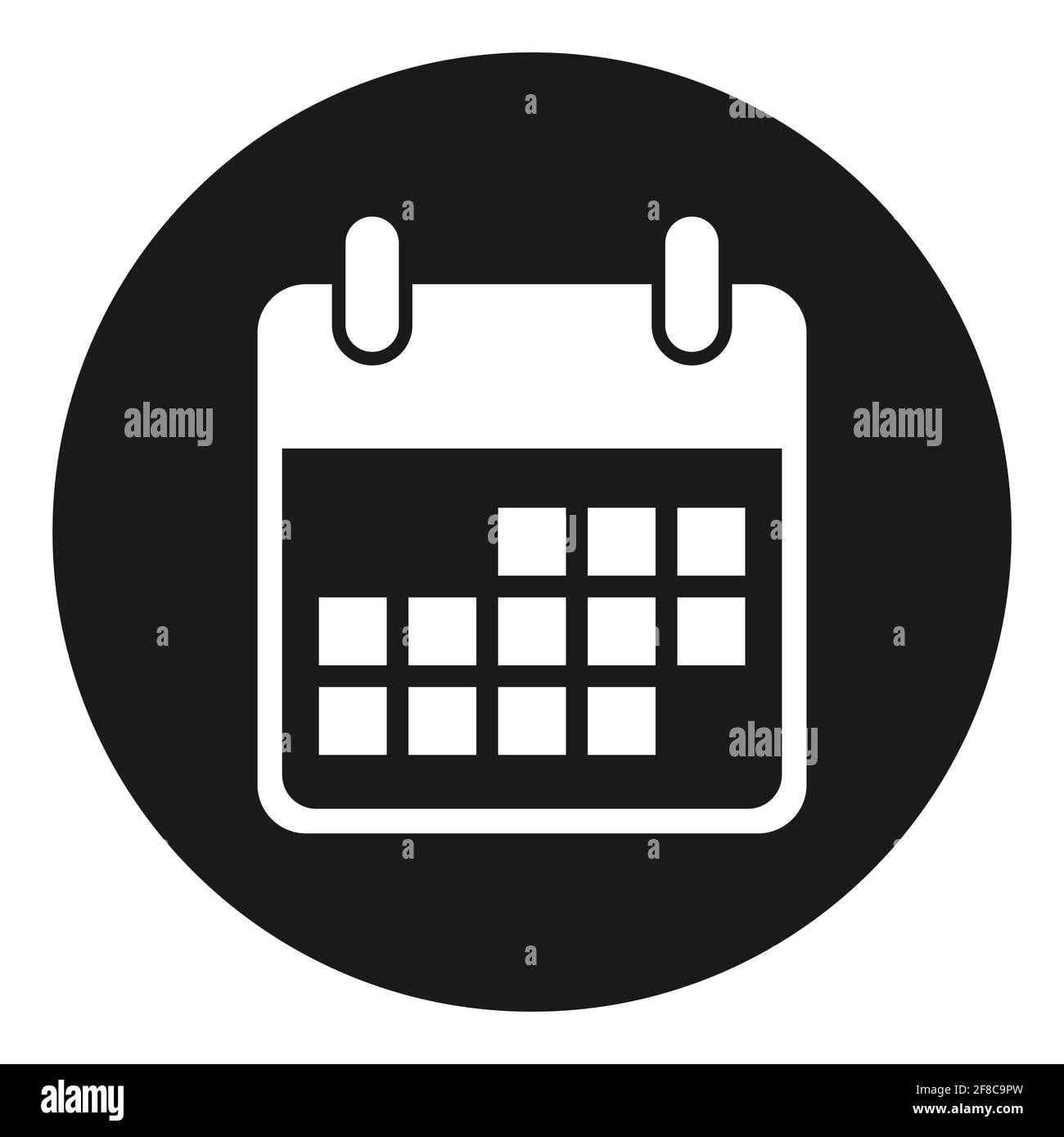 Calendar icon, date event symbol isolated on white background. Vector ...