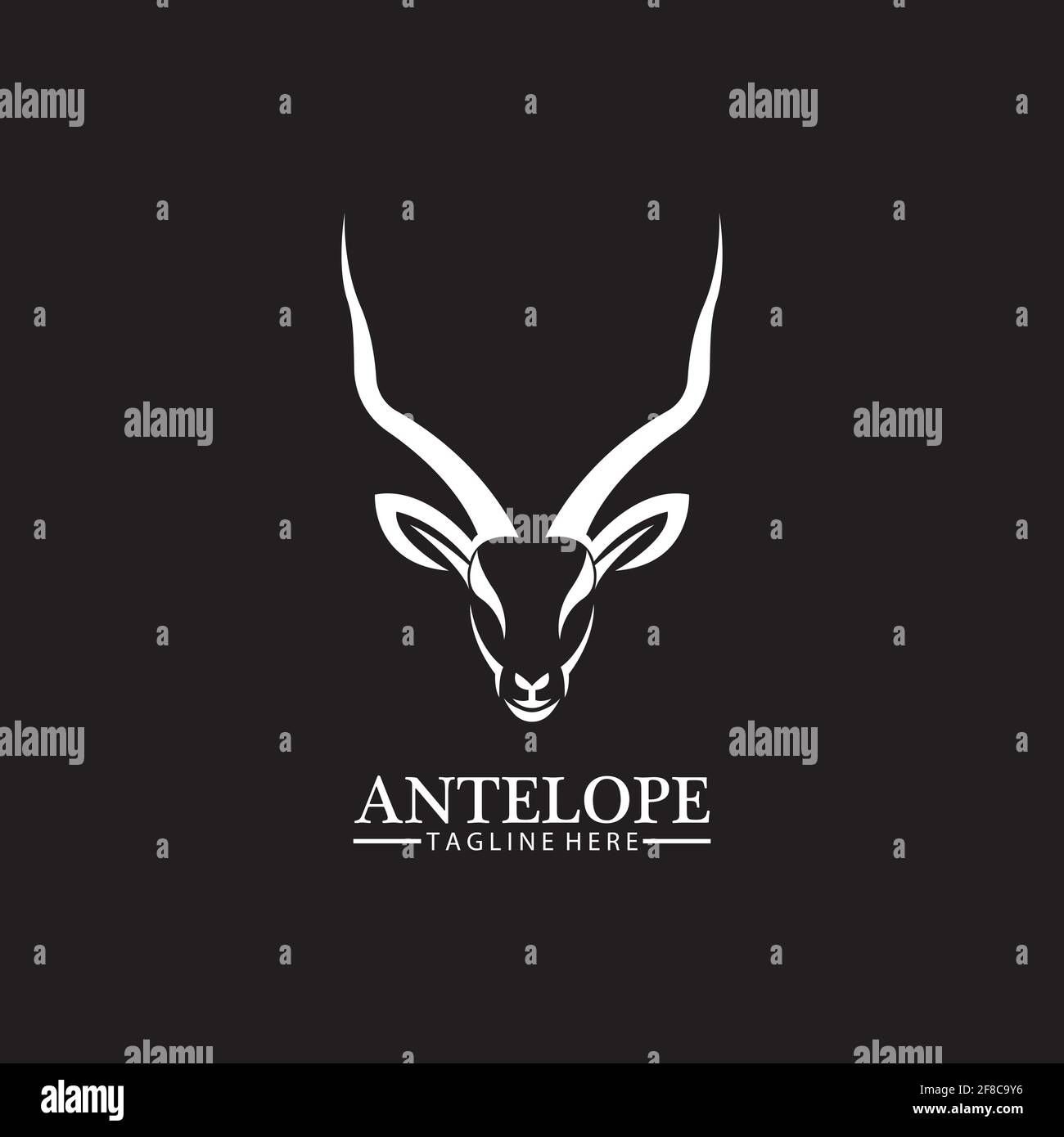 Antelope head logo vector icon illustration design template Stock ...