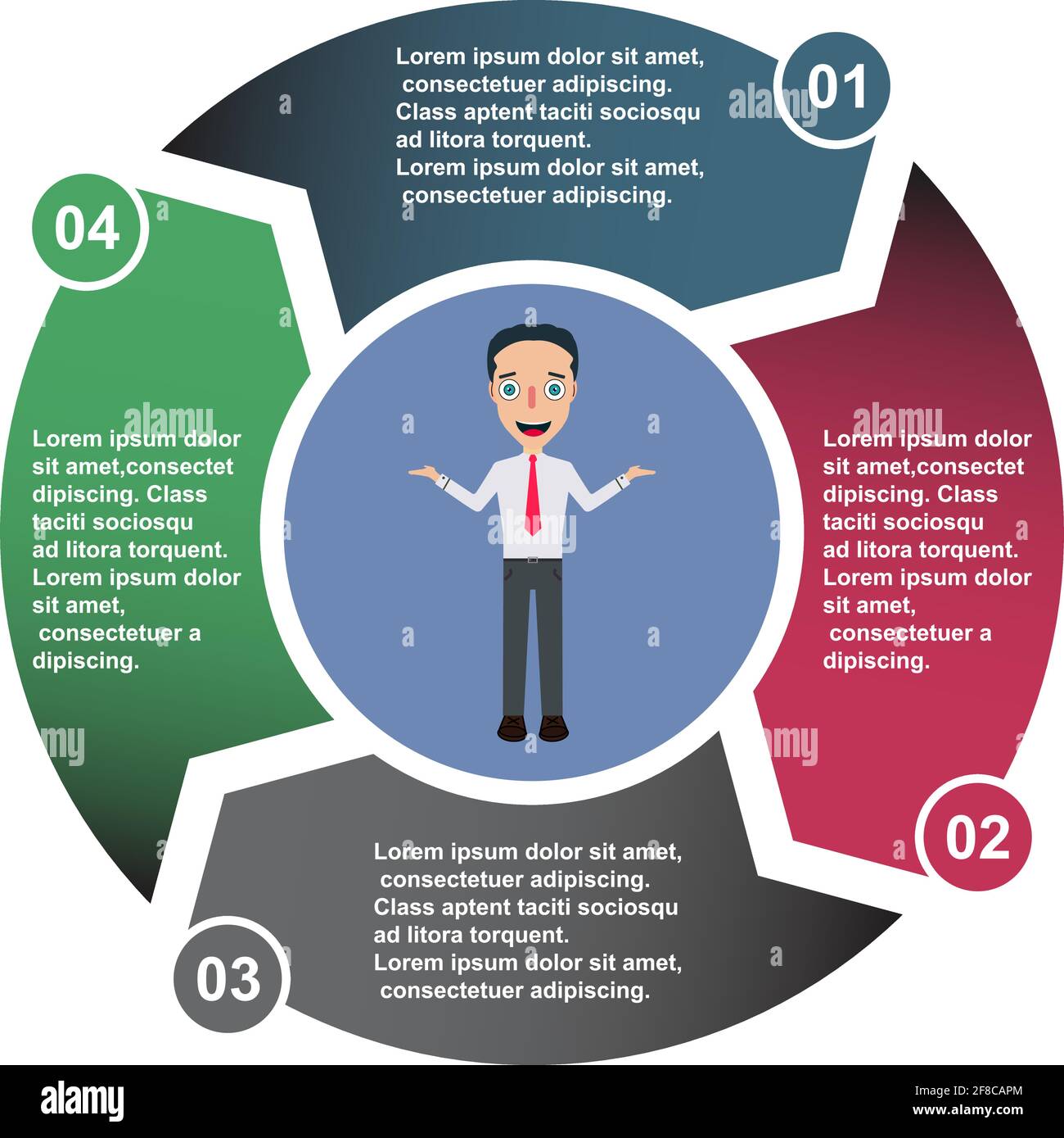 4 step vector element in four colors with labels, infographic diagram ...