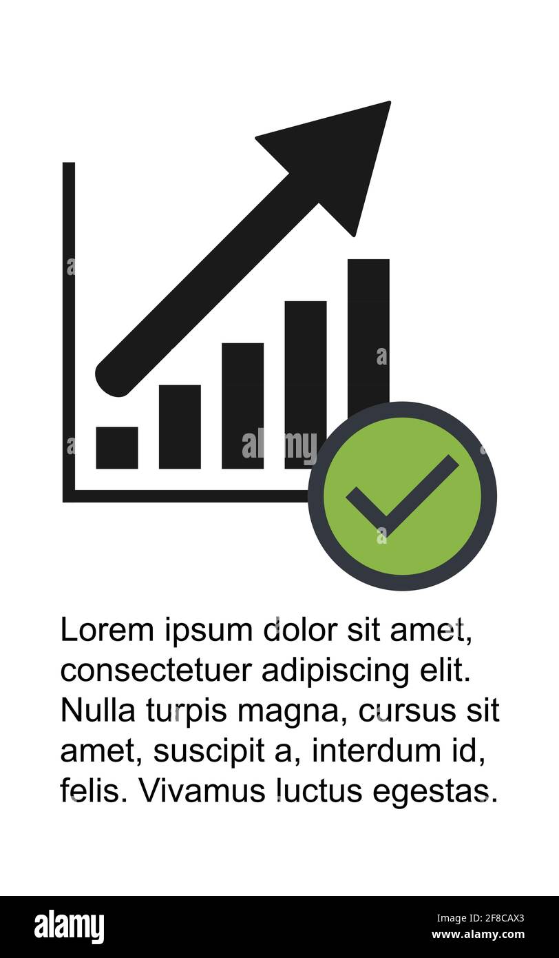 Growing economic symbol, flat modern icon, isolated on white background ...