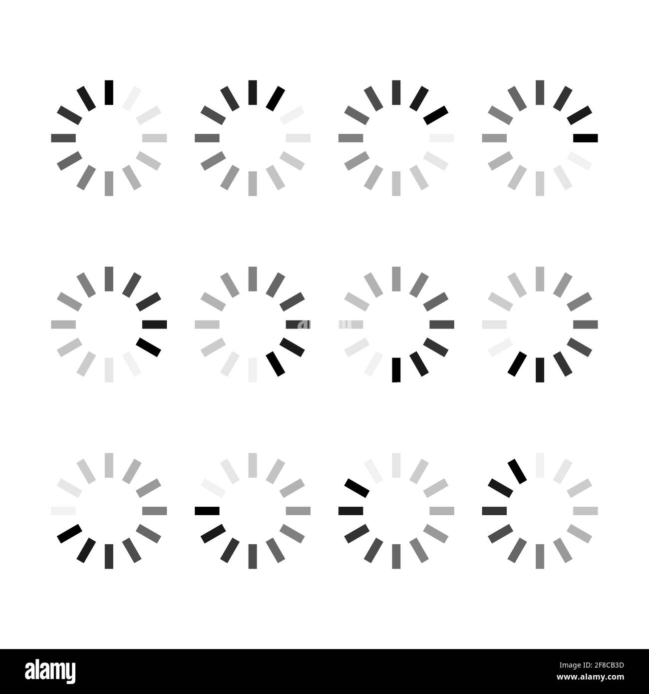 Loading bar progress icon step by step. Webside set symbol round loader Stock Vector Image & Art ...