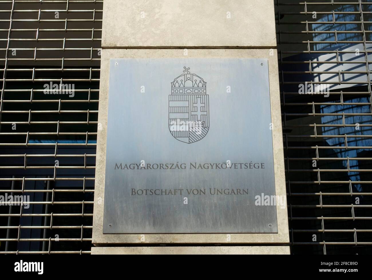 Sign of the Hungarian embassy in Berlin Stock Photo - Alamy