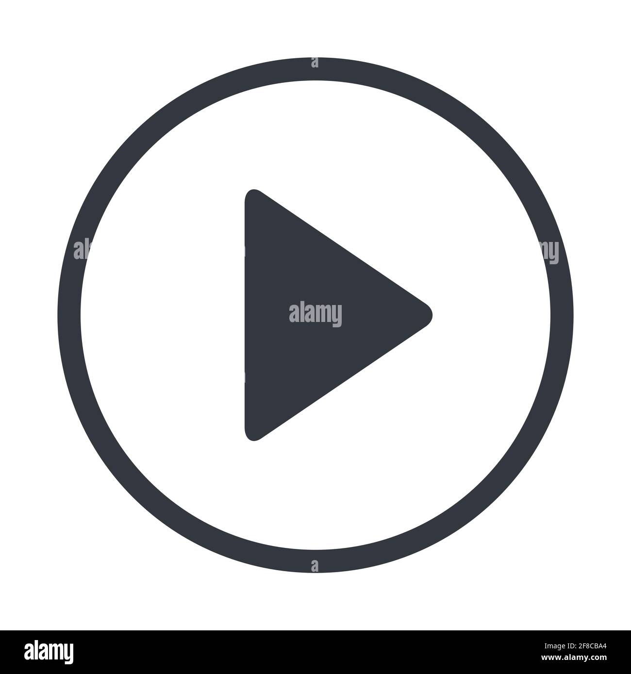 Play video button icon, sign vector isolated on white background Stock ...