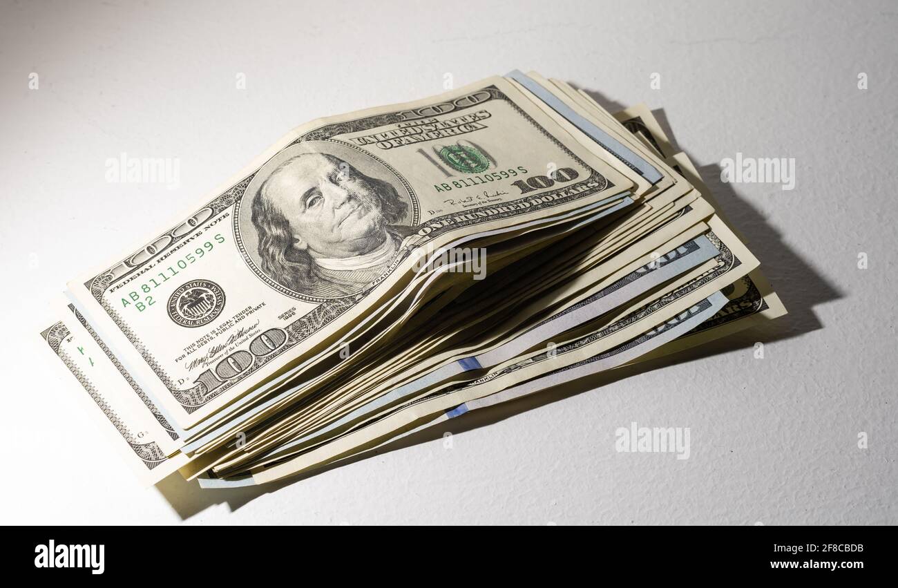 Cash of hundred dollar bills, dollar background Stock Photo - Alamy
