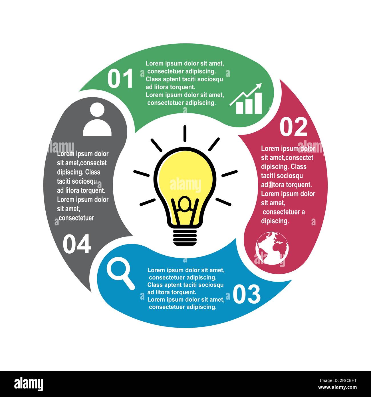 4 step vector element in four colors with labels, infographic diagram ...