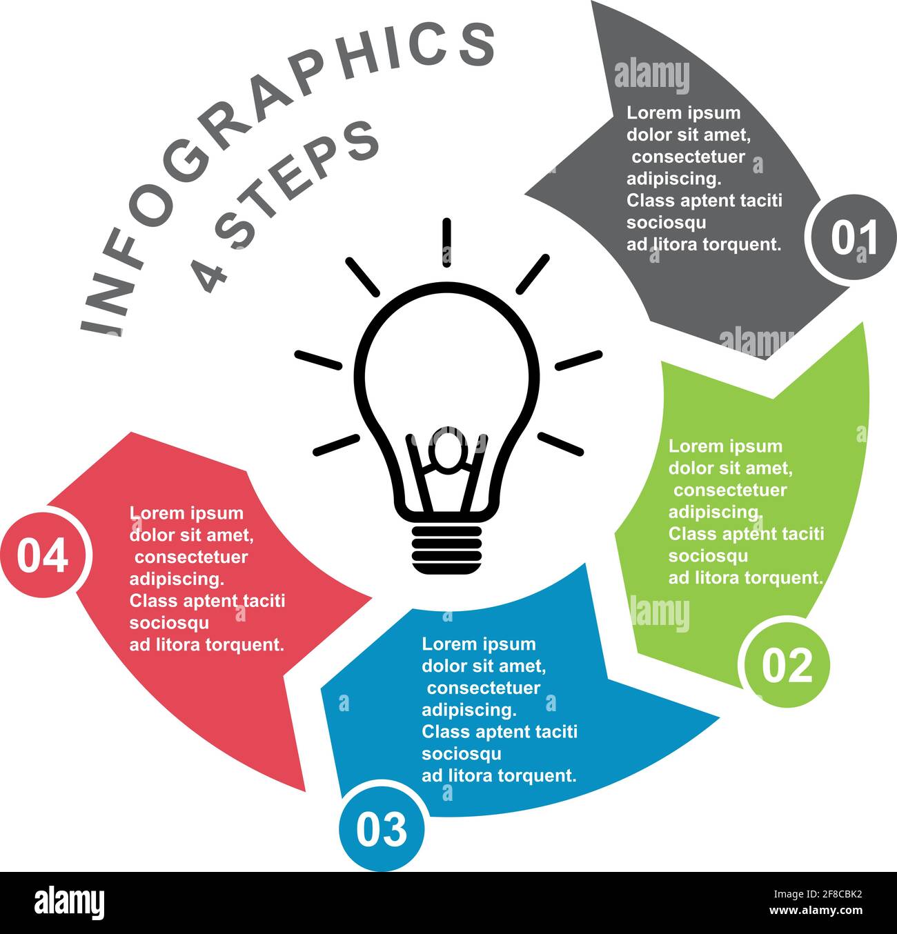 4 step vector element in four colors with labels, infographic diagram ...