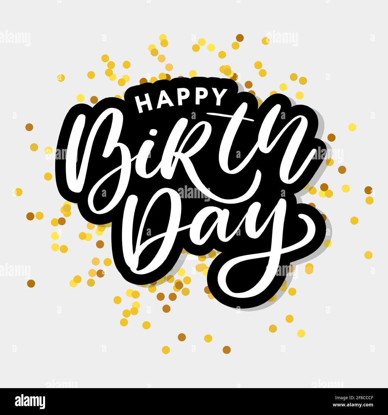 Happy Birthday Brush Script Style Hand lettering. Retro Vintage Custom ...
