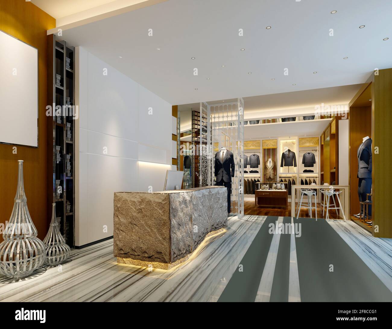 3d render of modern shop Stock Photo - Alamy