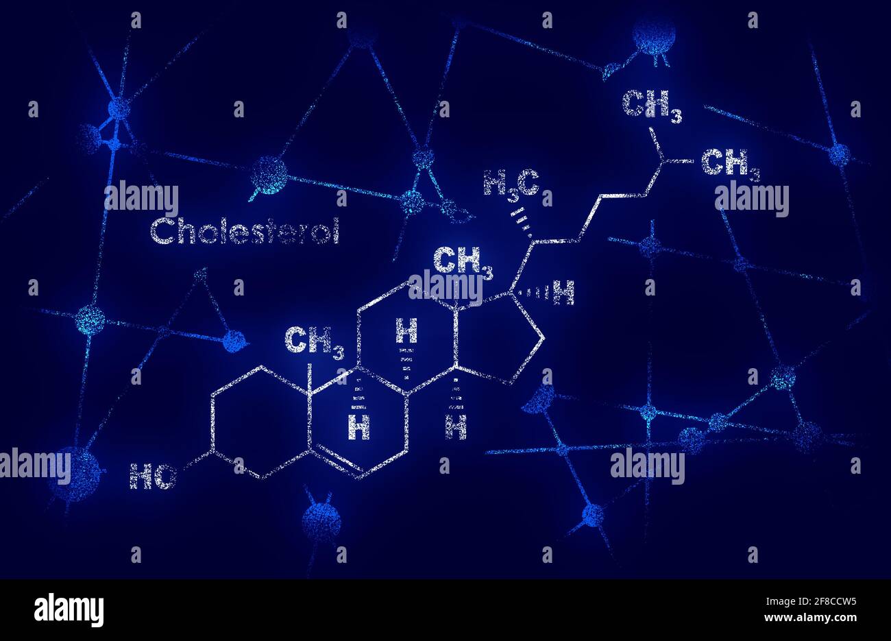 Chemical molecular formula of cholesterol. Infographics illustration ...