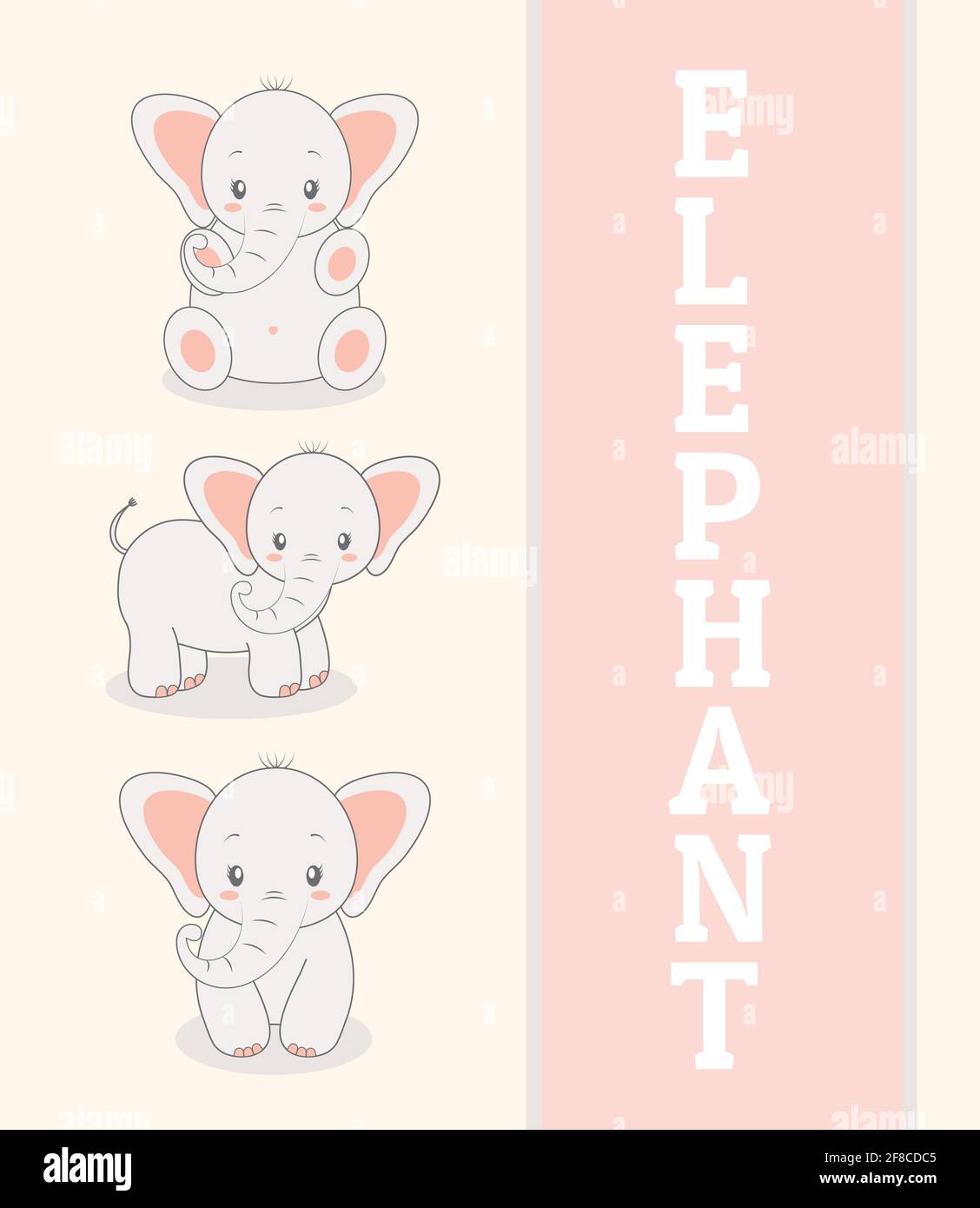 baby elephants card Stock Vector Image & Art - Alamy