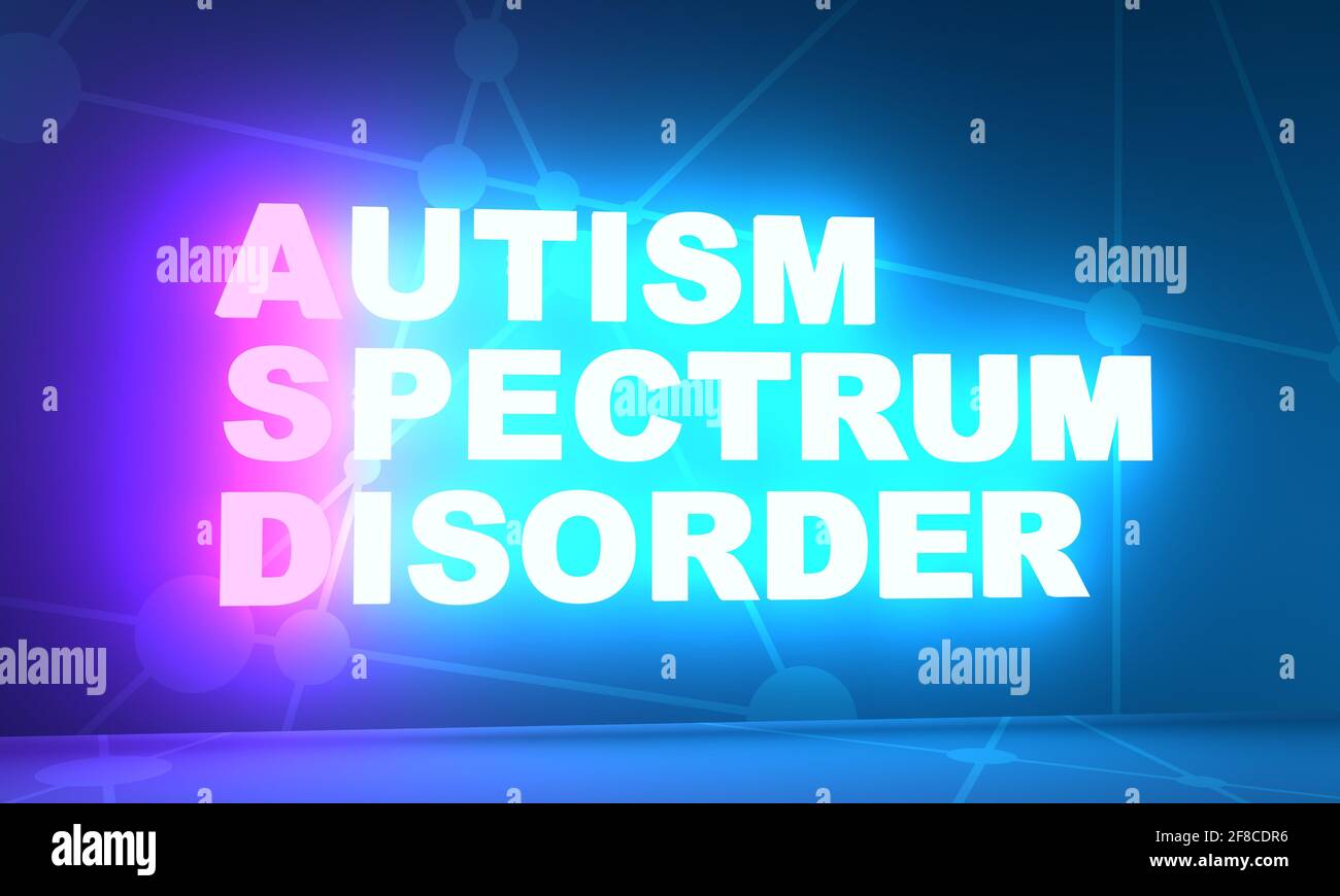 ASD - Autism spectrum disorder acronym. Medical concept background. 3D ...
