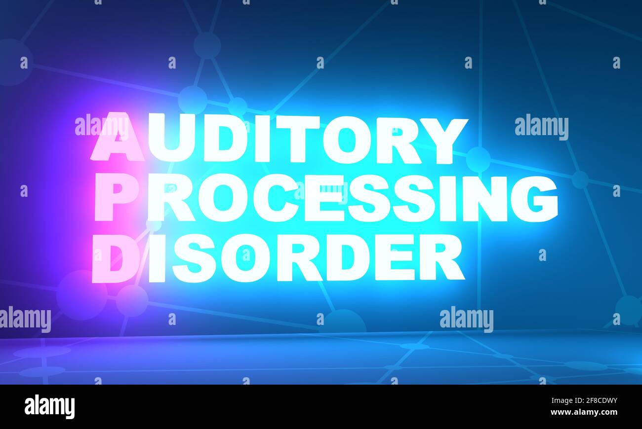 APD - Auditory processing disorder acronym. Medical concept background ...