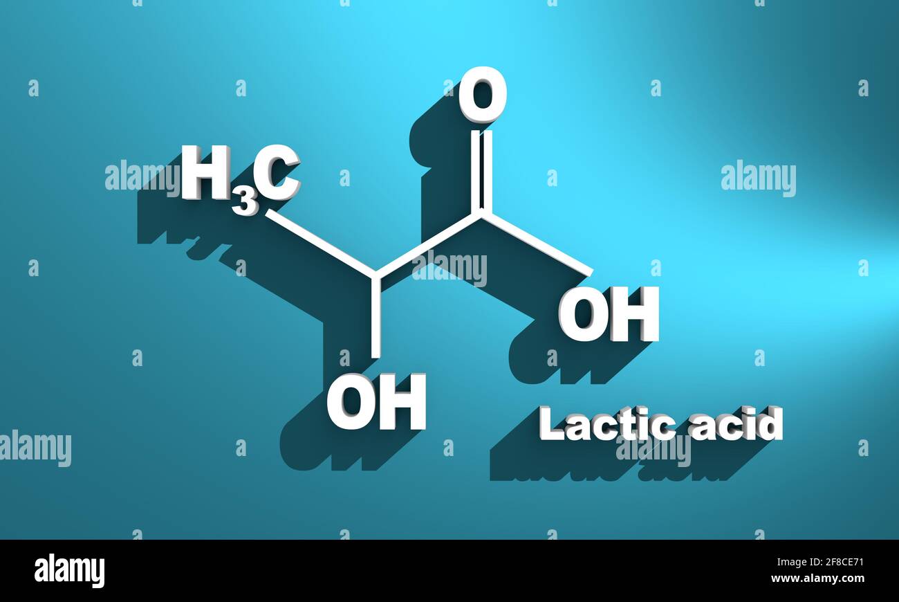 Lactic acid molecule. Structural chemical formula. Infographics ...