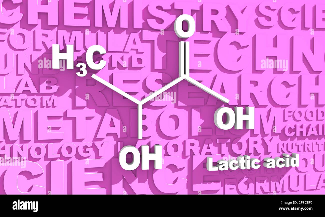Lactic acid molecule. Structural chemical formula. Infographics ...