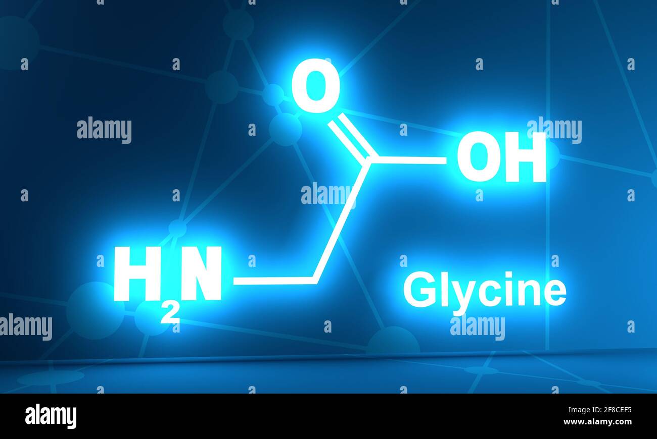 Glycine - main amino acid and inhibitory neurotransmitter. Chemical ...