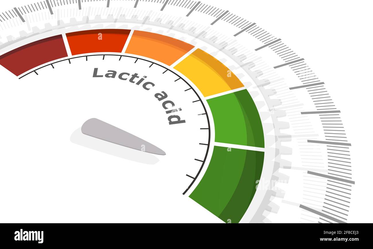 Scale with arrow. The lactic acid measuring device. Sign tachometer ...