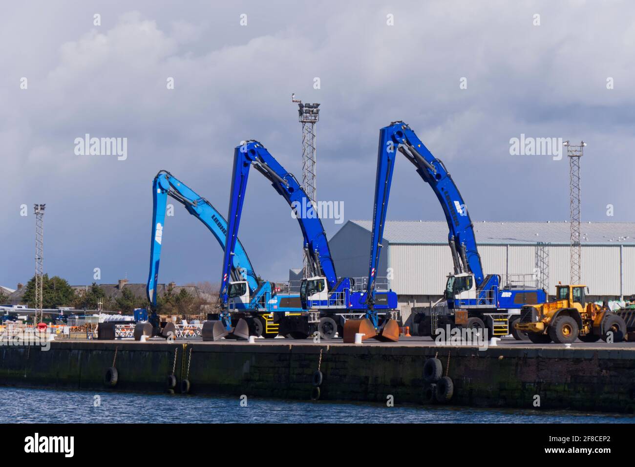 Liebherr mechanical handling equipment with grab buckets on the ...