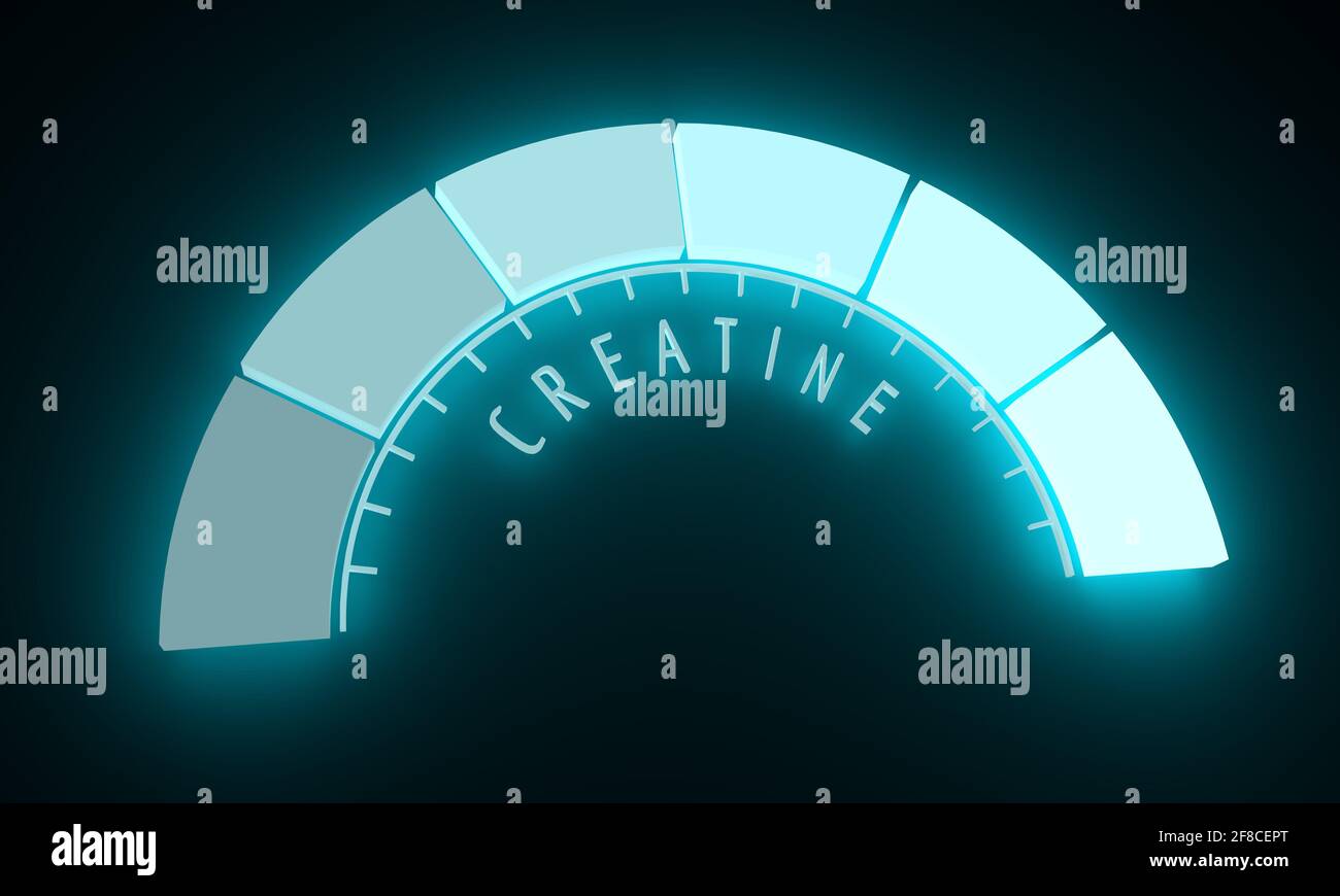 Gradient scale. Creatine level measuring device icon. Sign tachometer ...