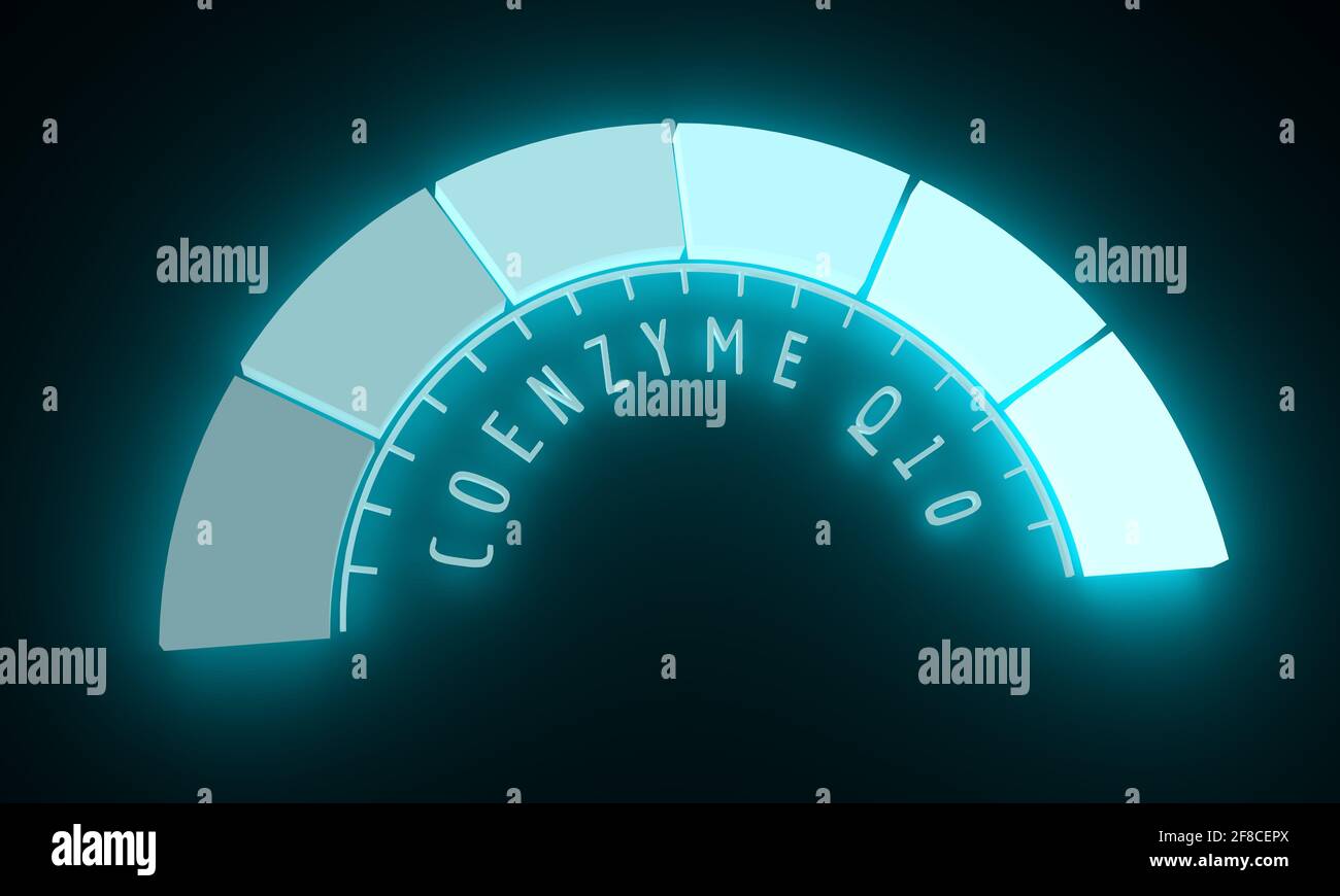 The Coenzyme Q10 measuring device. Sign tachometer, speedometer ...