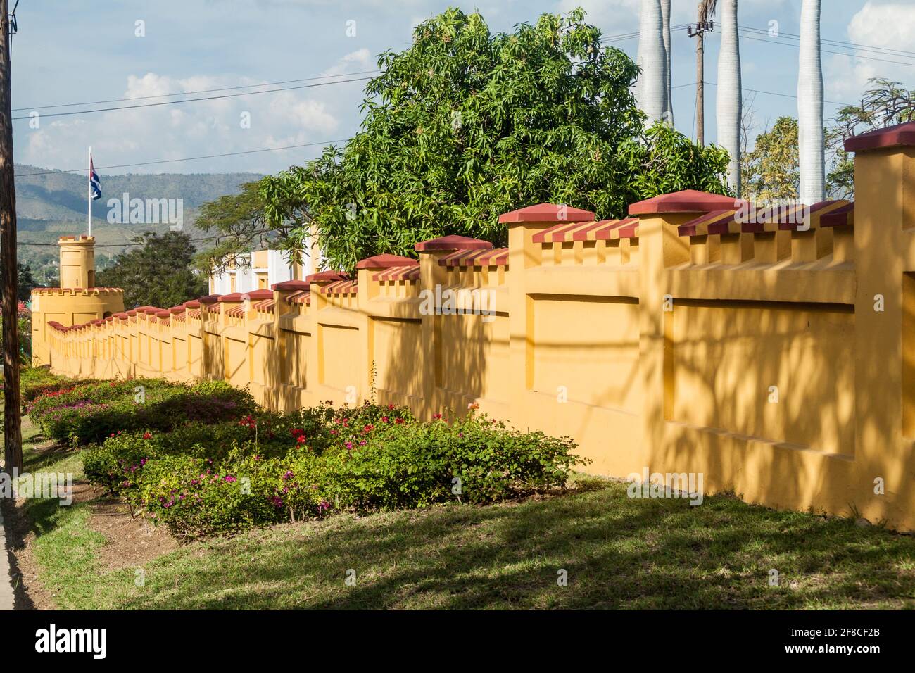 Wall of the former La Moncada baracks, important place of Cuban history ...