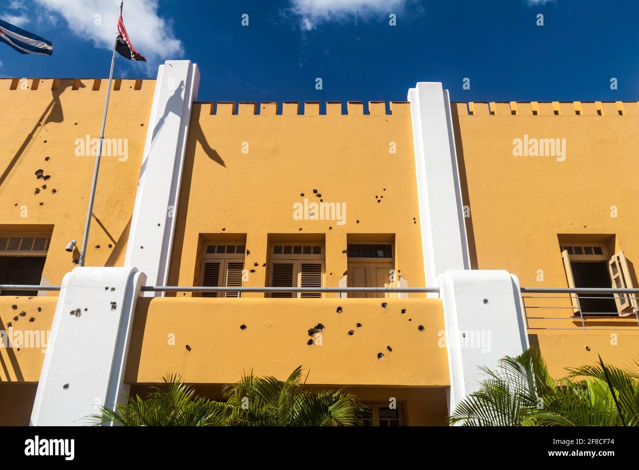 Bullet holes at the former La Moncada baracks, important place of Cuban ...