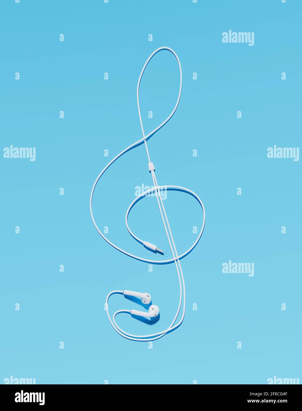 headphones with cable making the shape of the treble clef Stock Photo ...