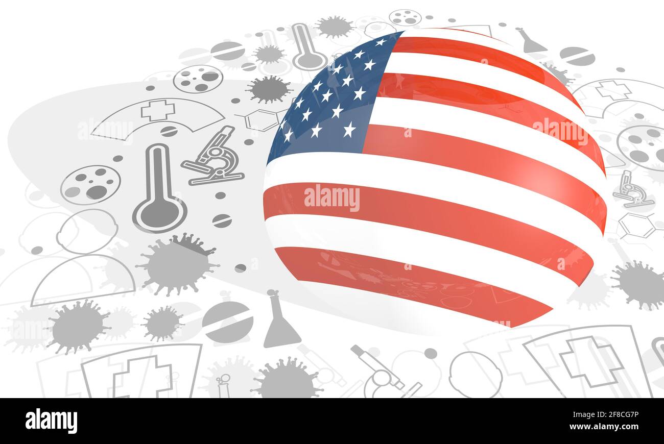 Circle frame with medicine icons and tags. Coronavirus virus danger ...