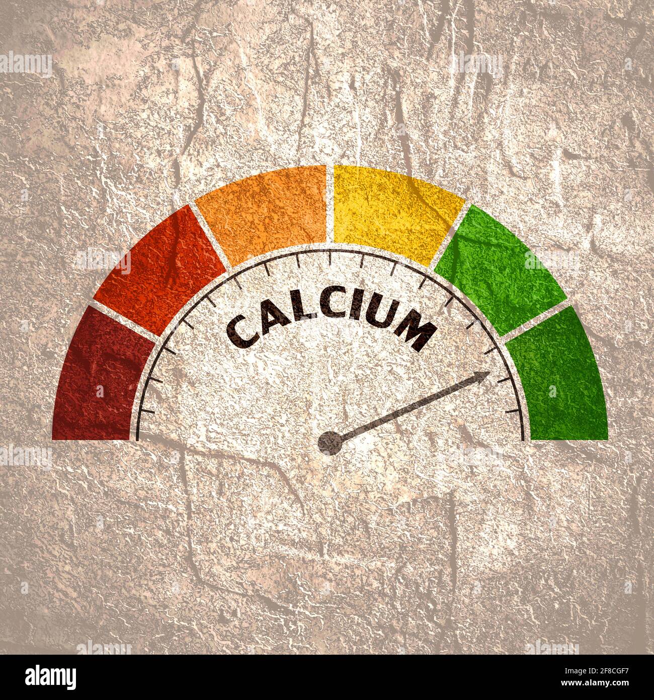 Gradient scale. Calcium level measuring device icon. Sign tachometer ...