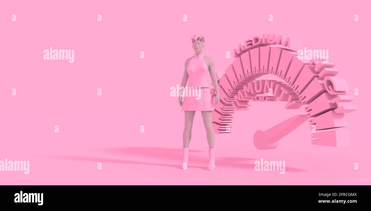 Scale with arrow from low to high. Woman stay near immunity level ... Scale with arrow from low to high. Woman stay near immunity level ...