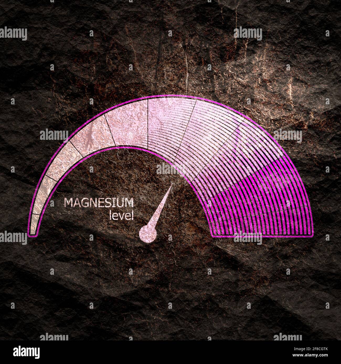 Gradient scale. Magnesium level measuring device icon. Sign tachometer ...