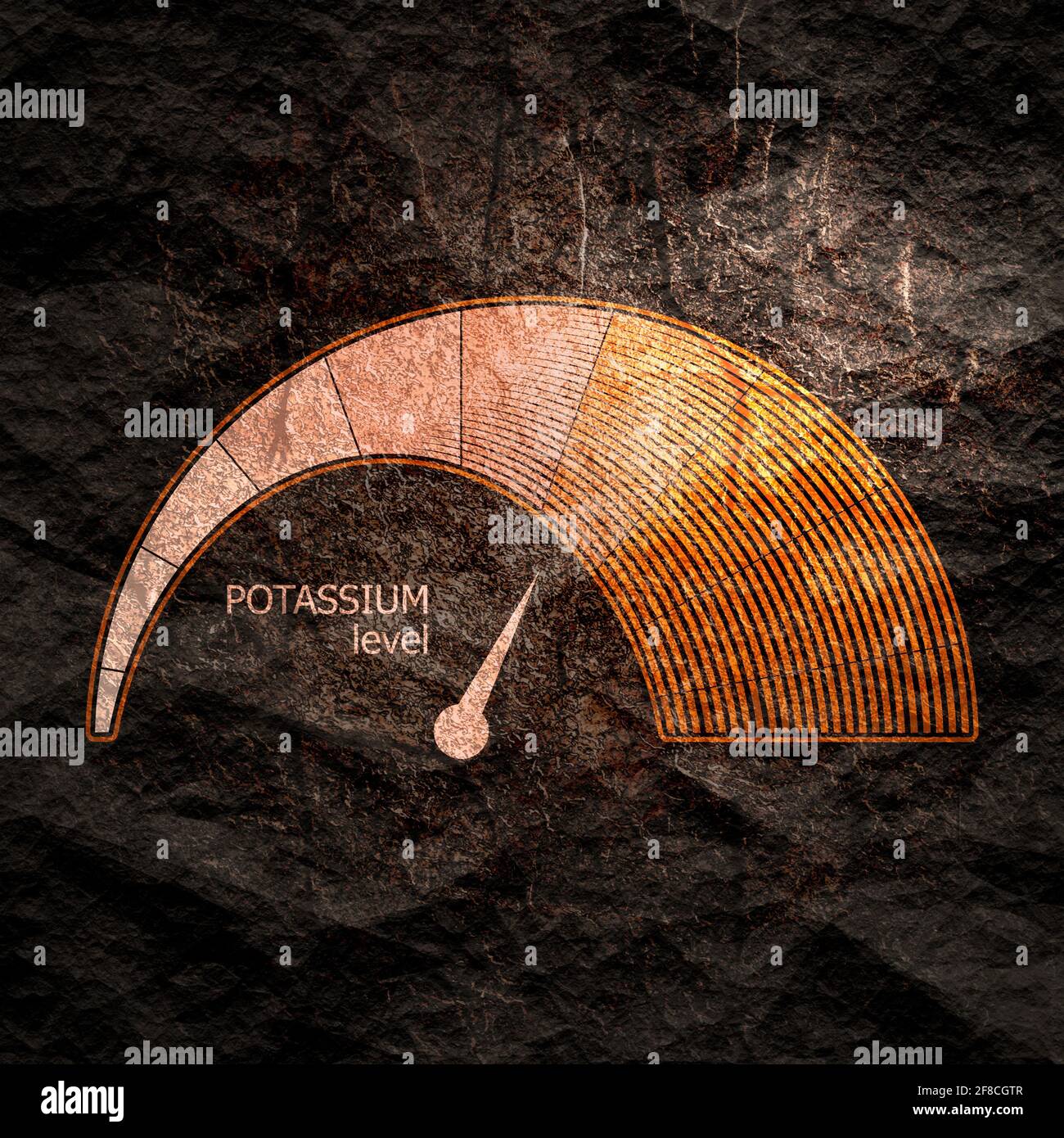 Gradient scale. Potassium level measuring device icon. Sign tachometer ...