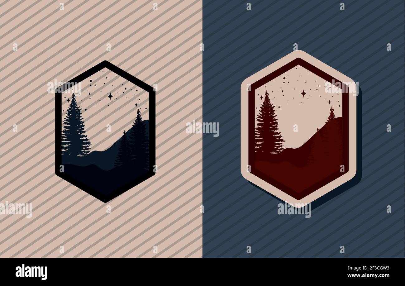 Two oaks Stock Vector Images - Alamy