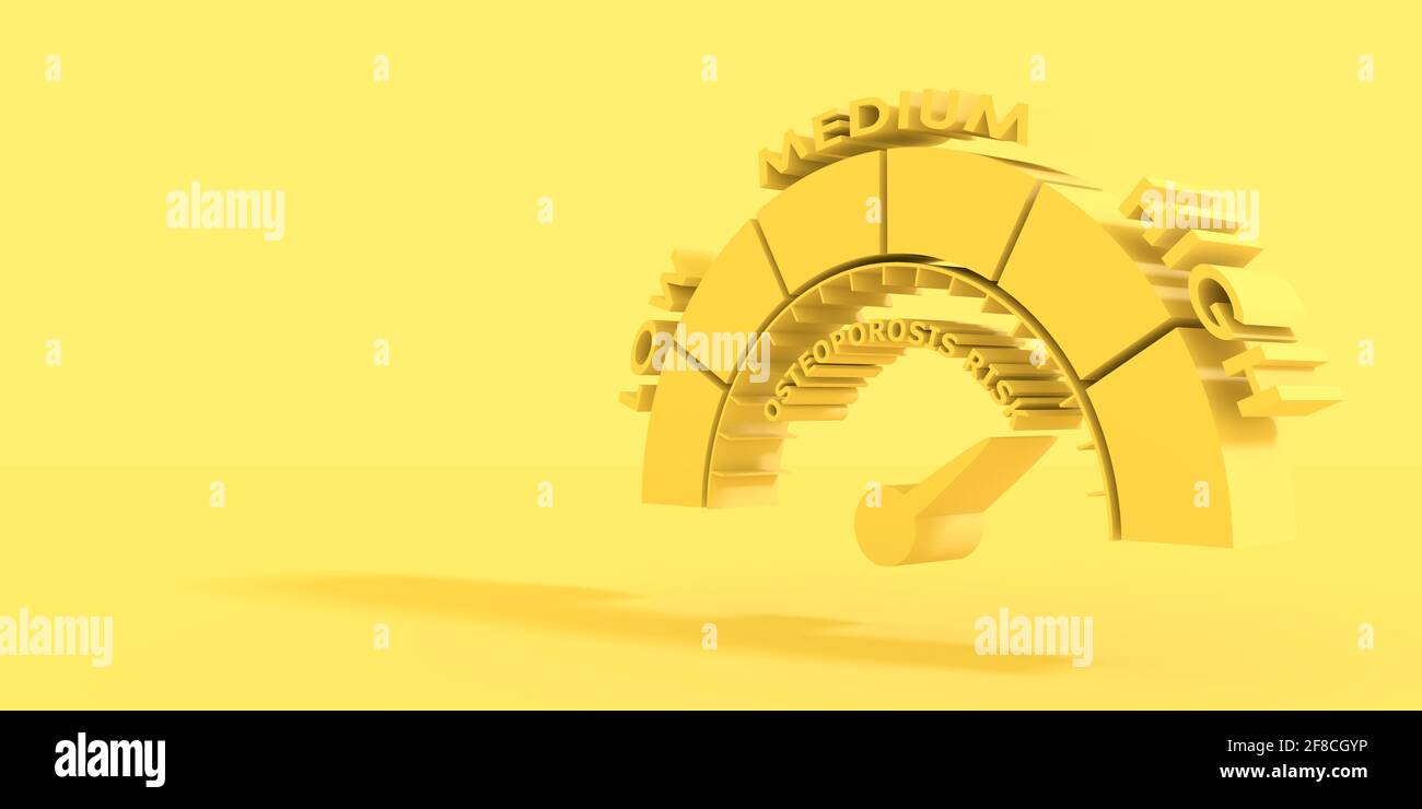 Scale with arrow from low to high. Osteoporosis risk measuring device ...