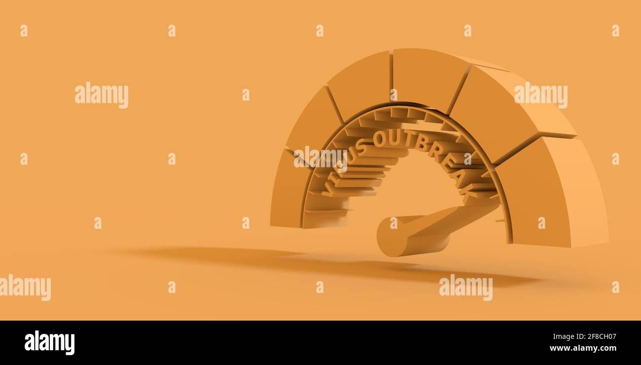 Scale with arrow. Virus outbreak level measuring device icon. Sign ...