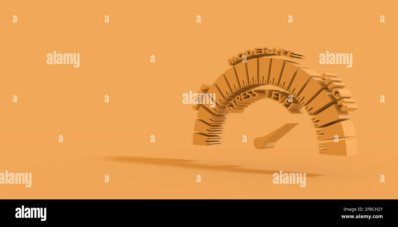 Scale with arrow. Stress level measuring device icon. Sign tachometer ...