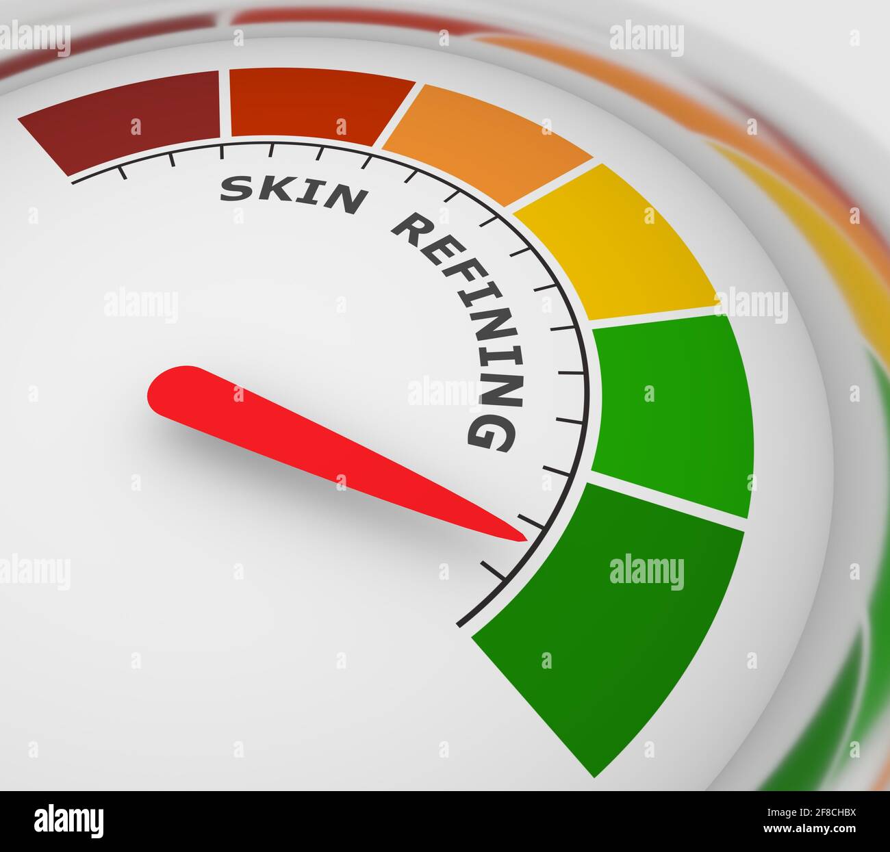 Abstract meter read level of skin refining result. Color scale with ...