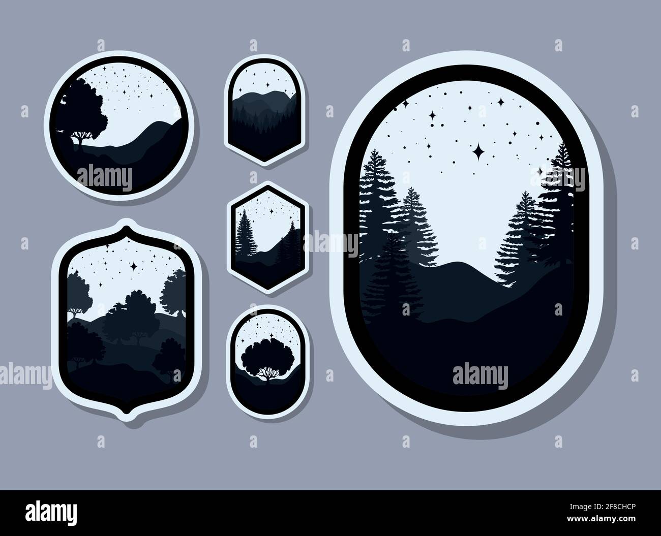 Five landscapes Stock Vector Images - Alamy