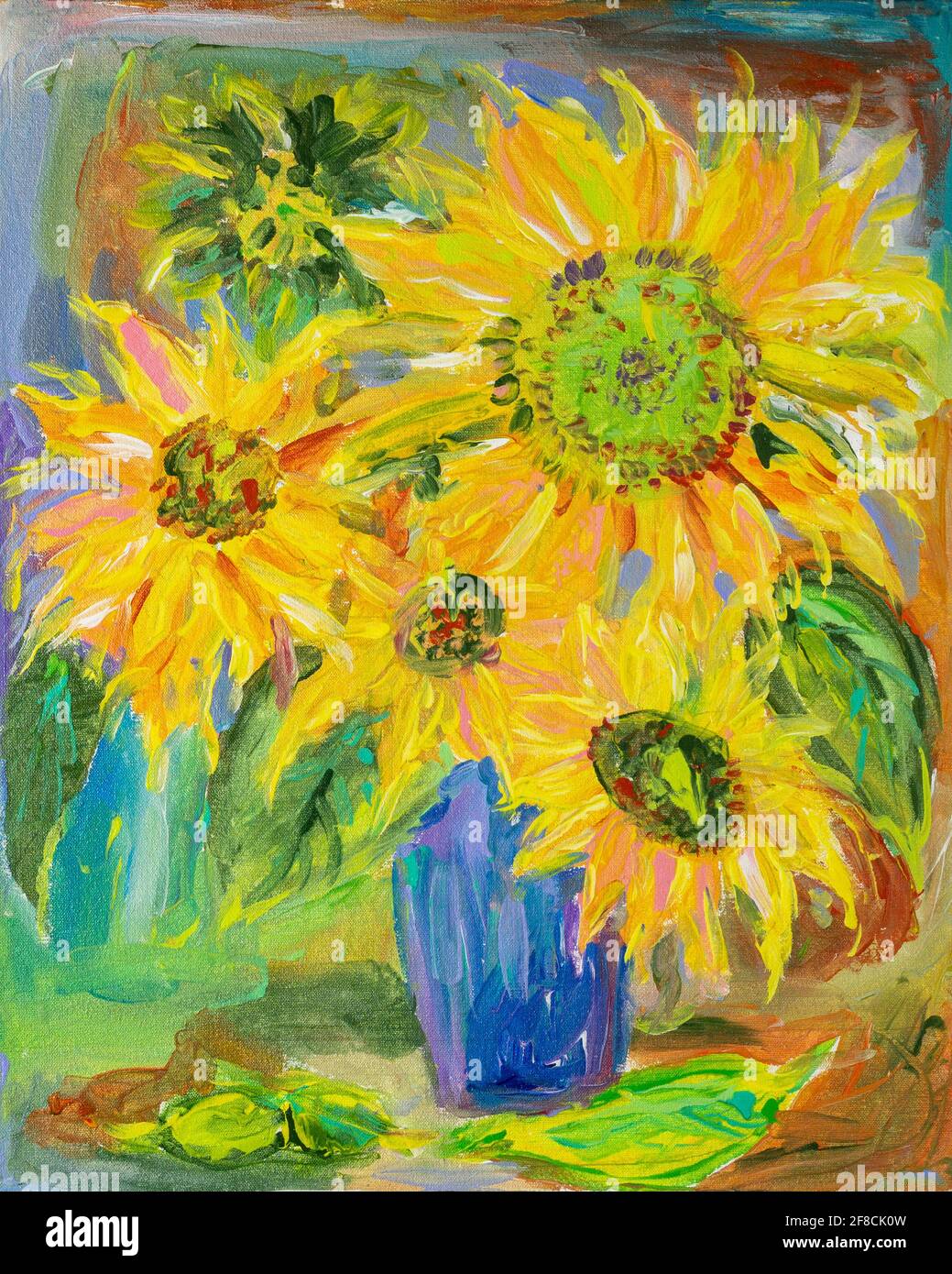 Sunflowers in a vase painting hi-res stock photography and images - Alamy