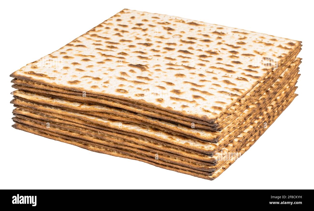 Matzo Isolated on white background. Matzah, unleavened bread Stock ...