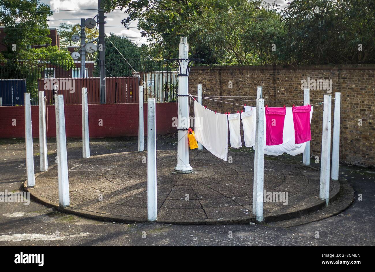 community washing lines on council estate London, council estate ...