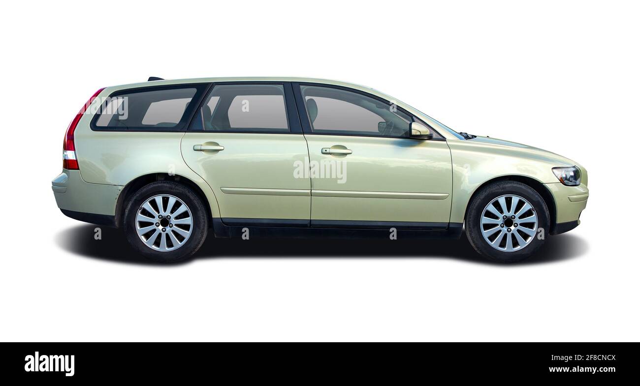 Volvo station wagon car, side view isolated on white background Stock ...