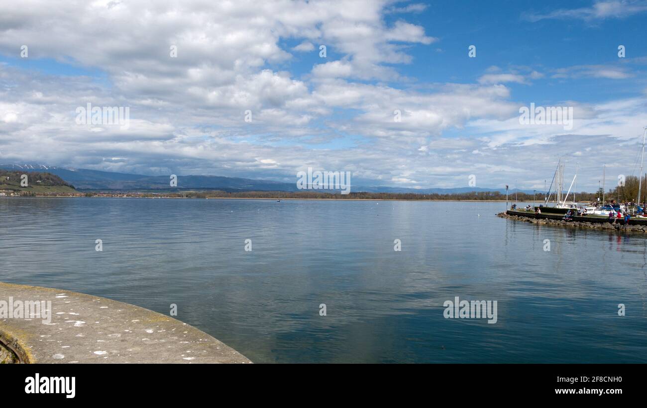 Spring day at Lake Murten Stock Photo - Alamy