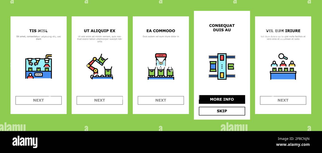 Industrial Process Onboarding Icons Set Vector Stock Vector Image & Art ...