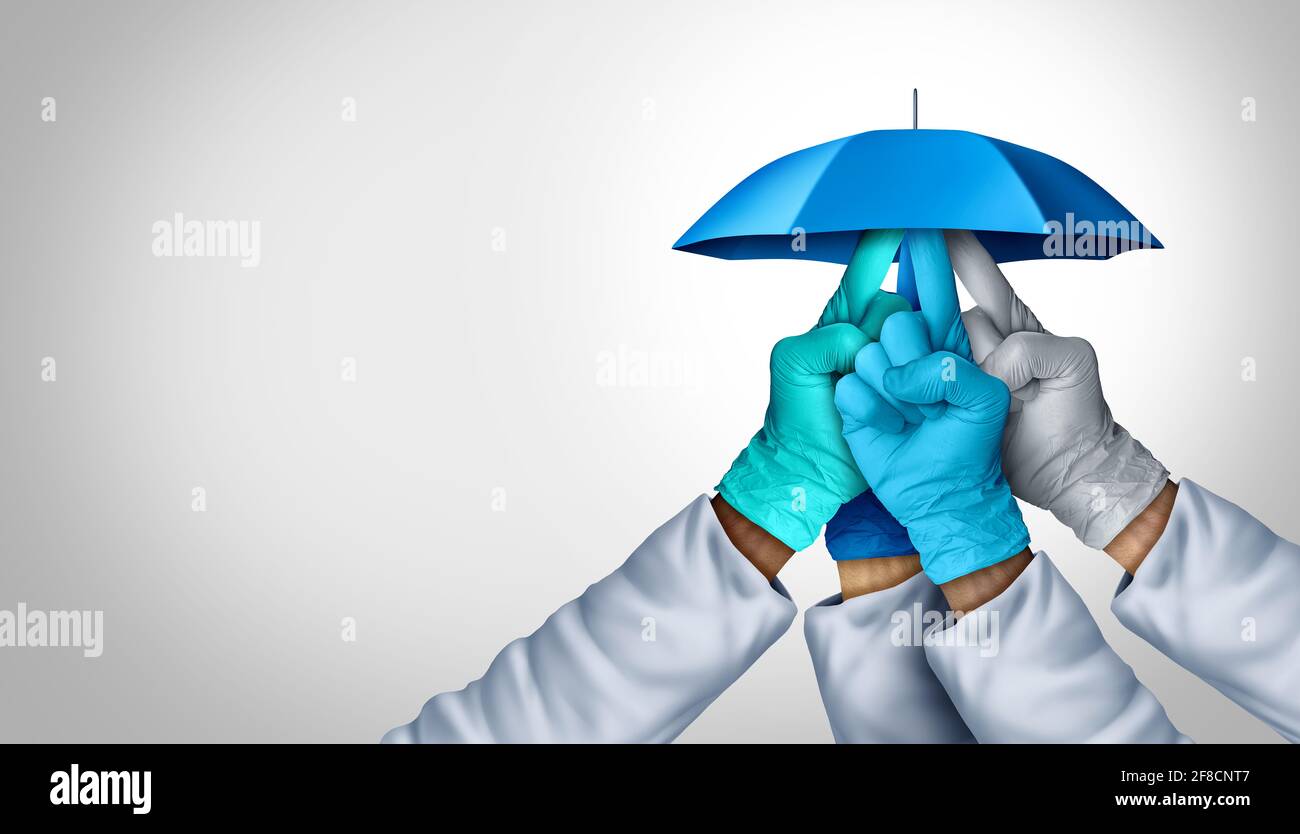 Medical team protection disease prevention as a group of doctors and ...