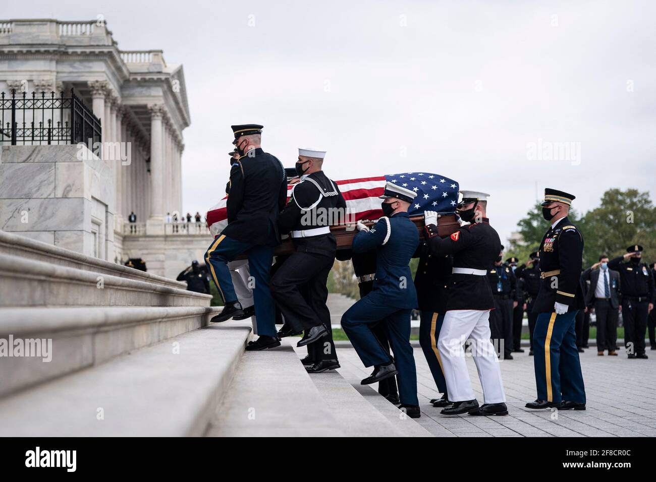 The casket of Capitol Police Officer William "Billy" Evans arrives to ...