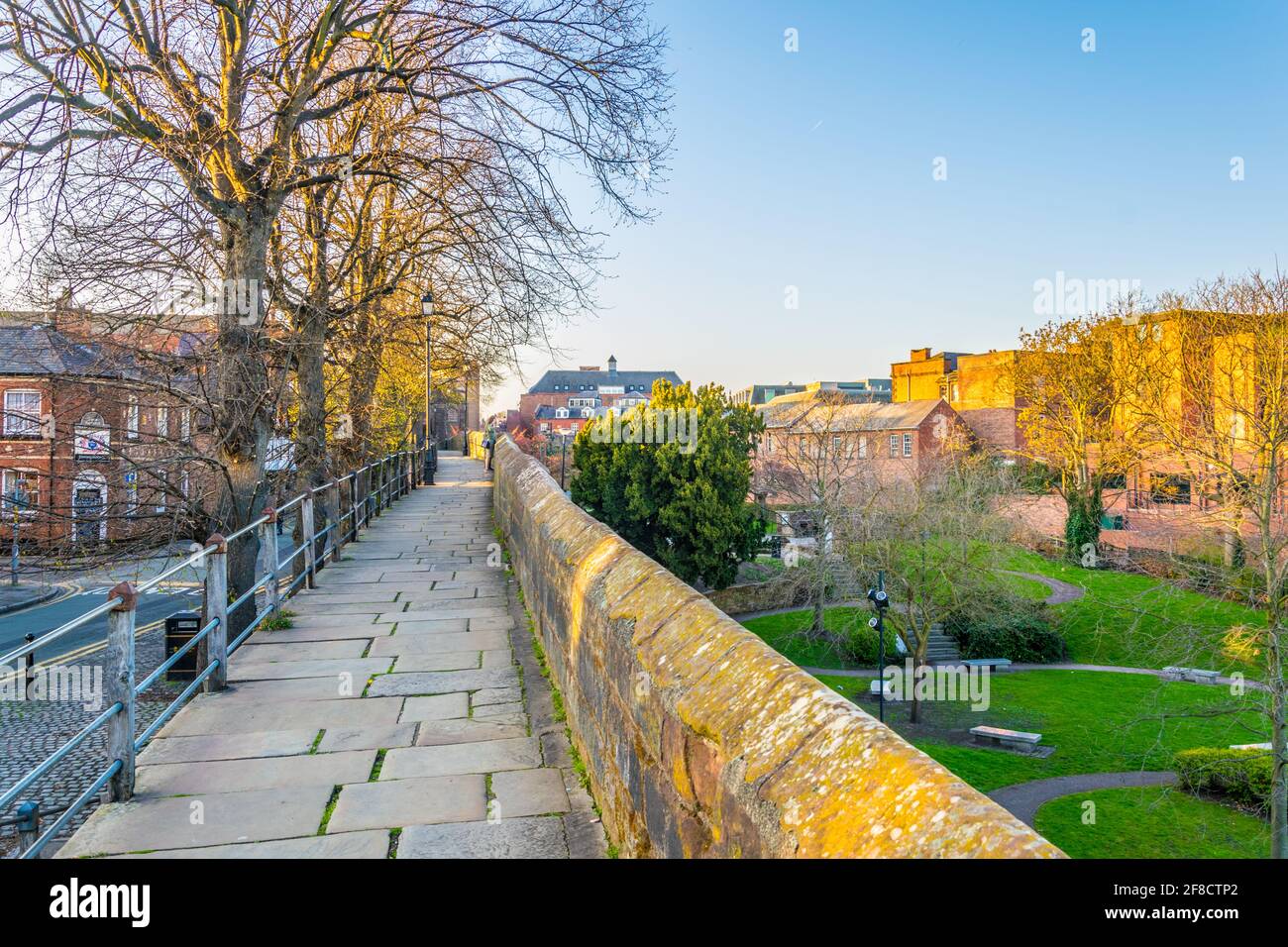 walls of Chester surrounding the old town, England Stock Photo - Alamy